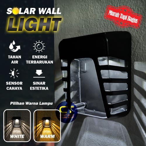 Promo Lampu LED Solar Wall Light Taman Tenaga Surya Matahari - White ...