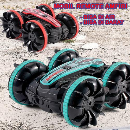Jual Mainan Edukasi Anak Mobil Track RC Amfibi di darat dan air - Merah ...