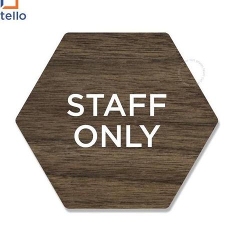 Jual Penjual Resmi Signage Staff Only Sign Board Kayu Wooden Papan ...