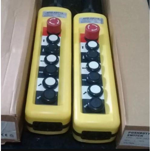 Jual PENDANT Hoist Crane Push Button 6 Tombol(1Emergency 1 ON SINGLE ...