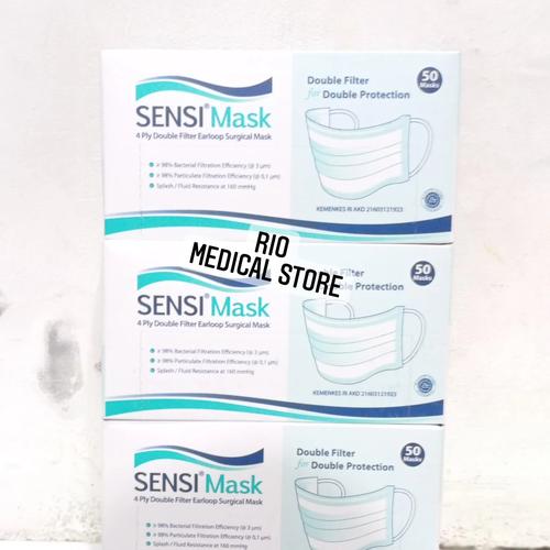 Jual sensi mask 3ply earloop surgical facemask 1bok isi 50pcs - Jakarta ...