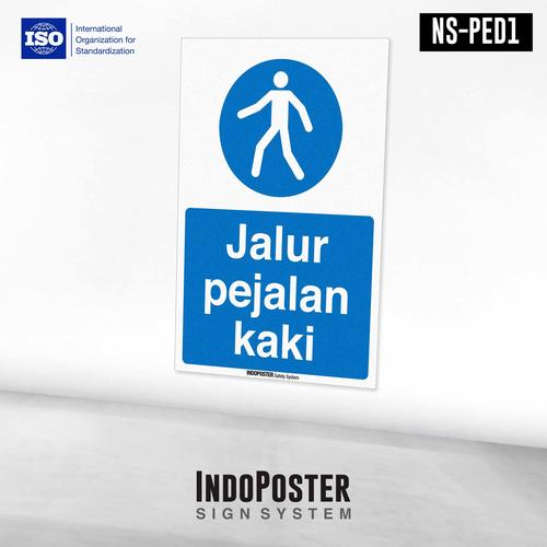 Jual Stiker Sign ISO Jalur Pejalan Kaki Pedestrian Walkway - L - Kab ...