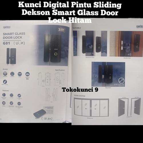 Jual Smart Glass Door Lock Dekson G01 Kunci Digital Pintu Sliding Black ...