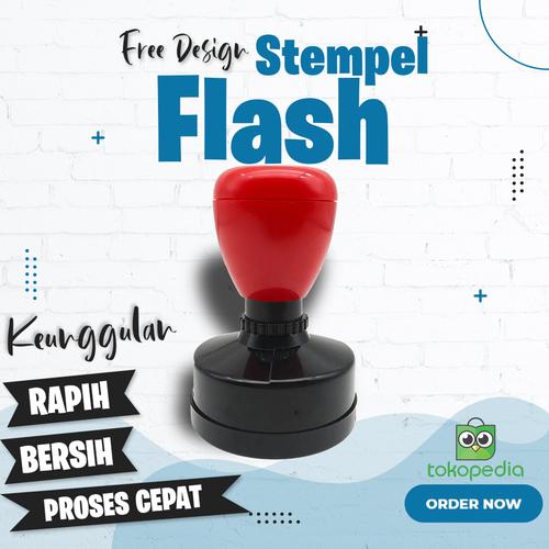 Jual stempel flash/stempel otomatis standar, FREE DESAIN, bisa custom - bulat, 1 warna - Jakarta ...
