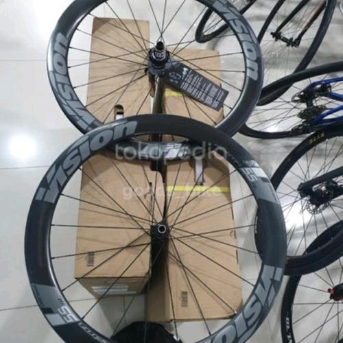 Jual Wheelset Road Bike Vision Metron Carbon 55mm Disc Brake - Kota ...