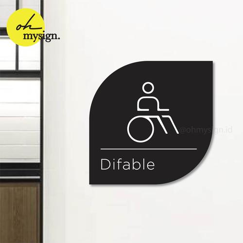 Jual Sign Akrilik Sign Board Acrylic Rounded - Difable - 10x10, Dasar ...