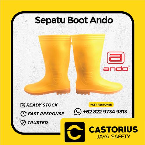Jual Sepatu Boot Ando Warna Kuning Safety Boot Ando Boot Karet Murah ...