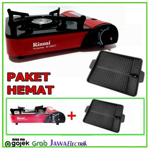 Jual PAKET KOMPOR PORTABLE RINNAI RI 150 CC+ Grill GFF BBQ Persegi ...