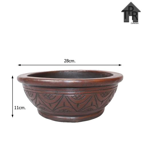 Jual Gerabah | Pot Tanah Liat / Pot Bonsai Cawan Motif D28 - Motif ...