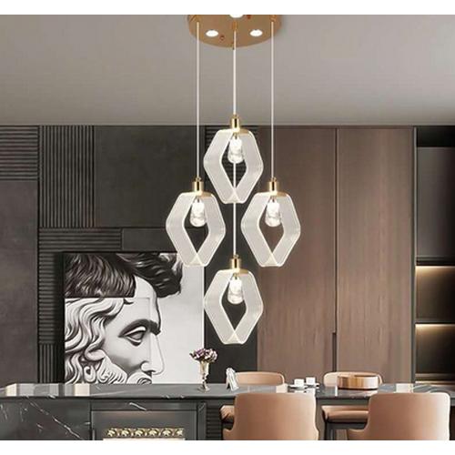 Jual Lampu Gantung Ruang Makan led modern minimalis bahan akrilik - 4 lampu, cahaya netral ...