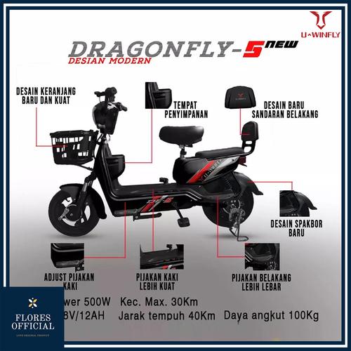 Jual SEPEDA LISTRIK UWINFLY DRAGON FLY 5 / DF5 GARANSI RESMI - GROZA MX ...