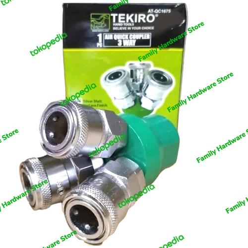 Jual TEKIRO Air Quick Coupler 3 Way cabang kopler kompresor angin ...
