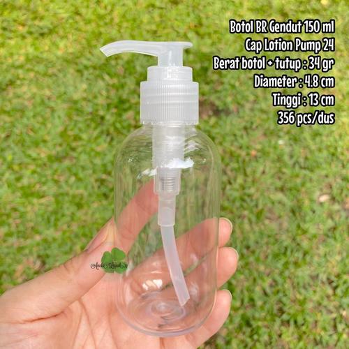 Jual Botol LOTION PUMP SBR Gendut 150 ml botol kemasan kosmetik 150 ml ...