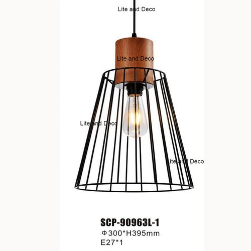 Jual LAMPU GANTUNG KAYU KERANGKA BESI HITAM DIAMETER 30CM - Jakarta ...