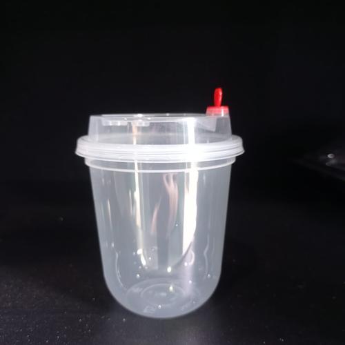 Jual CUP PP INJECTION OVAL 380 ML + TUTUP TRANSPARANT STOPPER - Putih ...