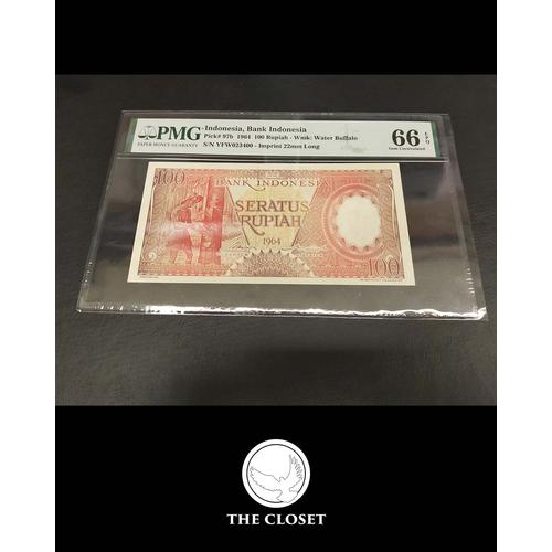 Jual Uang Kuno 100 Rupiah Tahun 1964 PMG 66 - Red Merah - Jakarta ...