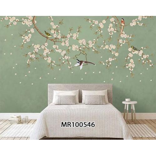 Jual PHOTOWALL MURAL 3D DINDING WALLPAPER MURAL BUNGA SAKURA BURUNG ...