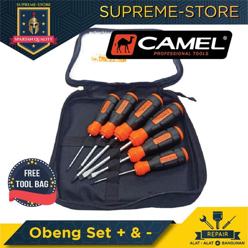 Jual Obeng Set Kombinasi Magnet 6 pcs/Obeng Plus Minus Magnet Gagang ...