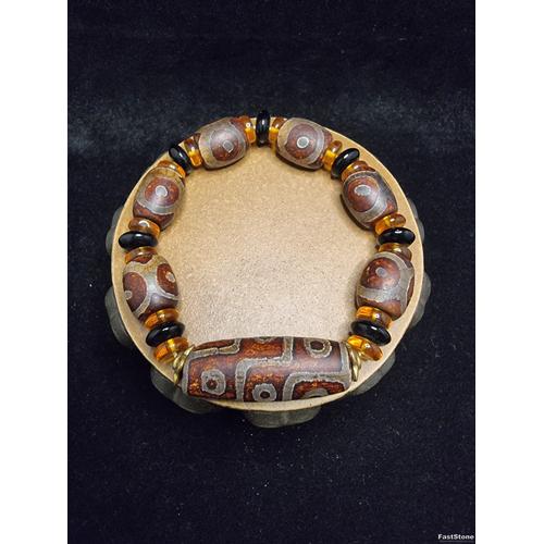 Jual Batu Akik DZI 9 Mata Blessed Tibet Spirtual Stone 38mm E1259 ...