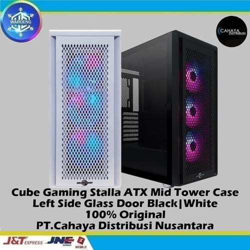 Jual Cube Gaming Stalla ATX Mid Tower Case Left Side Glass Door Black ...