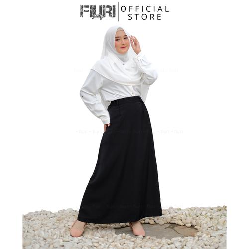 Jual FIURI - ROK KAIN A POLOS PANJANG HITAM - ROK KERJA WANITA - Hitam ...