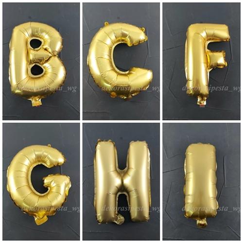 Jual Dekorasi Pesta -Balon Foil Huruf uk.40cm- Gold Huruf B,C,F,G,H,I,J ...