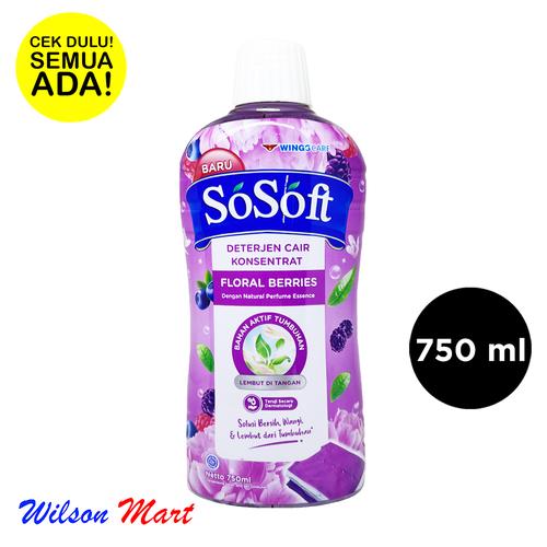 Jual SOSOFT FLORAL BERRIES UNGU 750 ML BOTOL SO SOFT DETERJEN CAIR ...