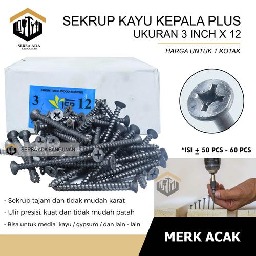 Jual Skrup Kayu 12 * 3 inch ( 5cm ) sekrup kayu / Wood Screws - Kota ...