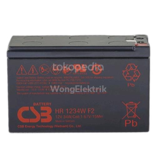 Jual Battery Baterai Batre Aki Original CSB HR 1234W F2 12V 34w/ CELL ...