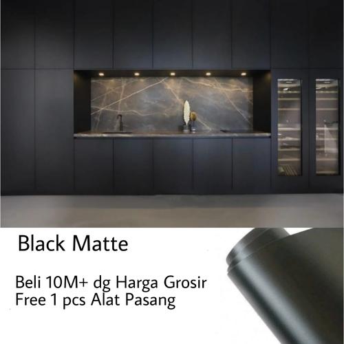 Jual Stiker Wallpaper Hitam Doff Sticker Furnitur Lemari Meja ...
