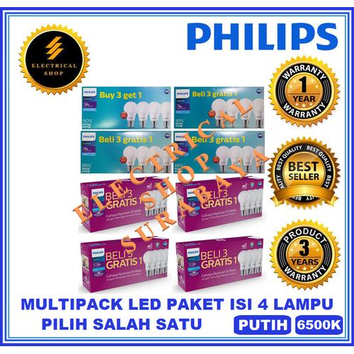 Jual PHILIPS LED MULTIPACK 4W 5W 6W 7W 8W 9W 10W 11W 12W PUTIH PAKET ...