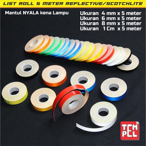 Jual STIKER List roll velg 4mm/6mm/8mm/1cm Reflektif Scotlite NYALA ...