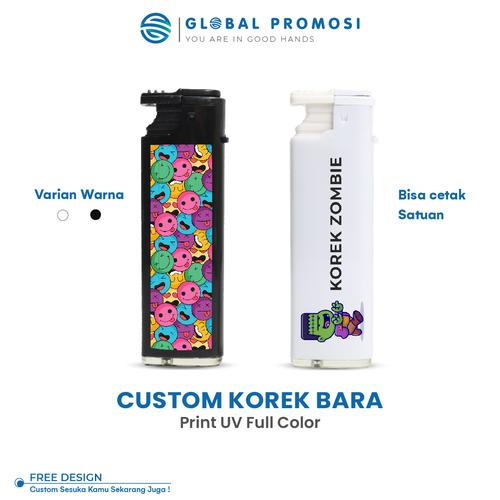 Jual Custom Korek Api Gas Bara Print UV Cetak Warna Gradasi Anti Angin ...