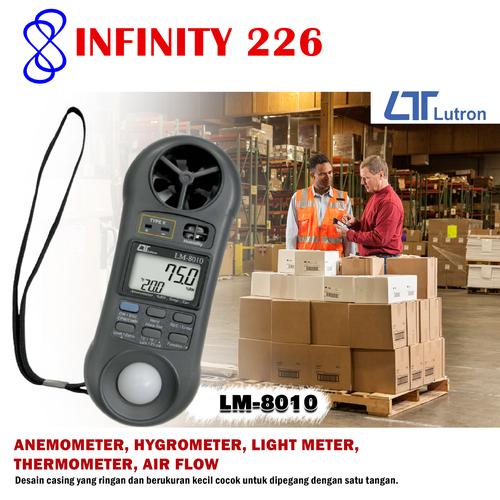 Jual Lutron LM-8010 Anemometer CMM,CFM+ Humidity+Lux Meter+ Thermometer ...