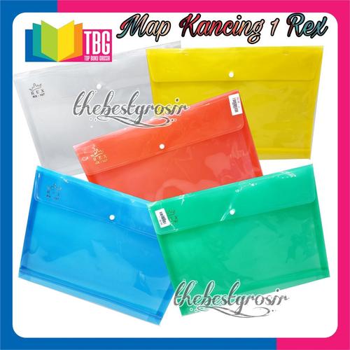 Jual MAP PLASTIK KANCING 1 REX /DOMPET FILE/ TAS FILE/ PENYIMPAN ...