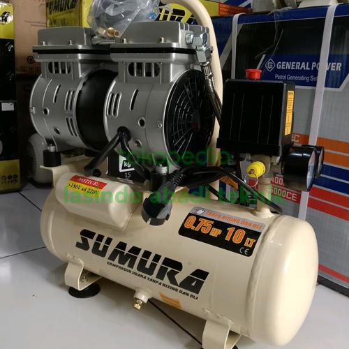 Jual kompresor silent sumura 3/4 hp 10 liter 0,75 hp sudah ada ...