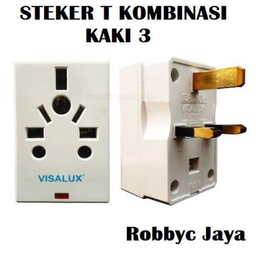 Jual Visalux Steker T Serbaguna Tusuk Kontak Kombionasi Kaki 3 V7196L ...