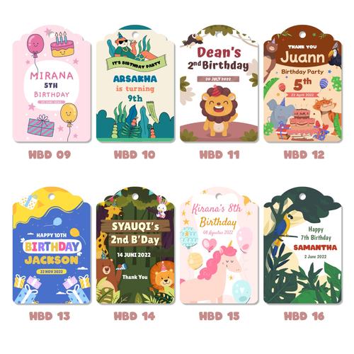 Jual Hang Tag Ulang Tahun Anak Pola 2 Sisi | Label Souvenir Hampers ...