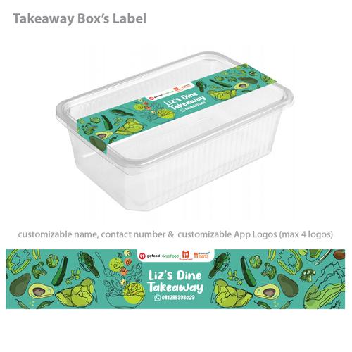 Jual Sticker Label Kemasan Kotak Takeaway Food Packaging Makanan Salad ...