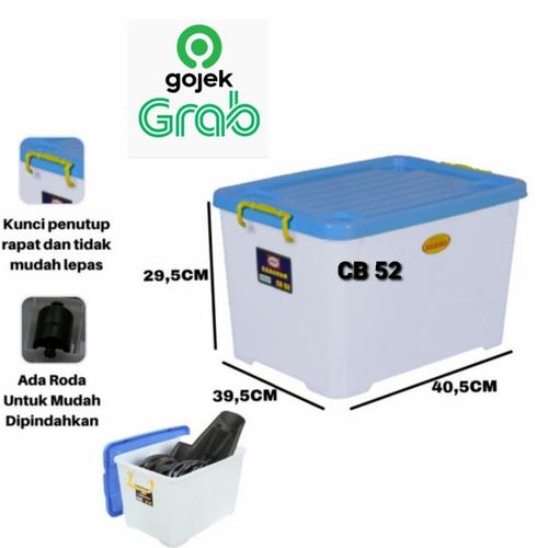 Jual Shinpo Container Box Plastik Tebal Caravan CB 52 Liter ada Roda ...