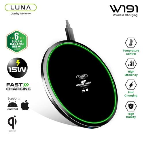 Jual Luna Charger Wireless 15W Universal Quick Fast Charging with LED ...