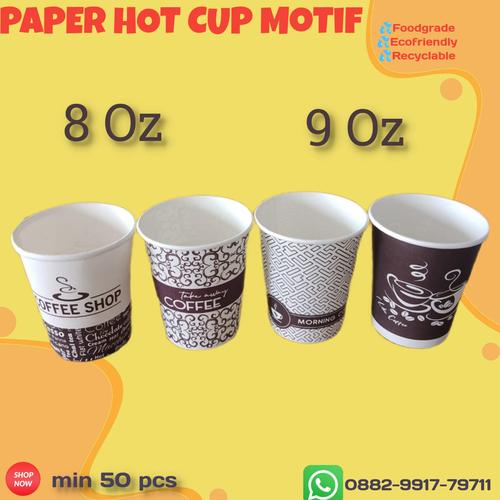 Jual Paper Hot Cup Gelas Kertas Motif 6,5 Oz 8 Oz 9 Oz 190 ml 240 ml 220 ml - 9 Oz - Jakarta ...