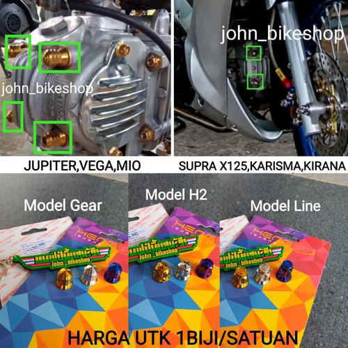 Jual Mur Probolt Head Kop Supra X 125 Karisma Kirana Jupiter Vega Mio - Silver 1biji, Model Gear ...