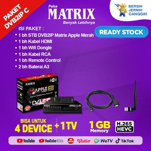 Jual SET TOP BOX DVB2IP MATRIX APPLE MERAH + HDMI + WIFI DONGLE ...