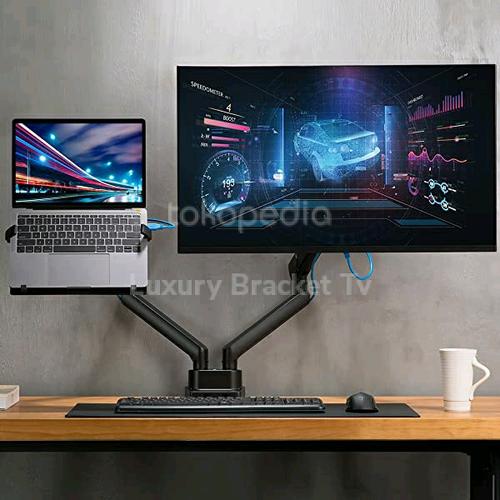 Jual Bracket Laptop Monitor Arm Gasspring Desk Clamp Full Montion ...