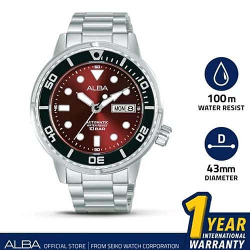 Jual Alba AL4263X1 Automatic Baby Tuna Red Dial Stainless Steel ...