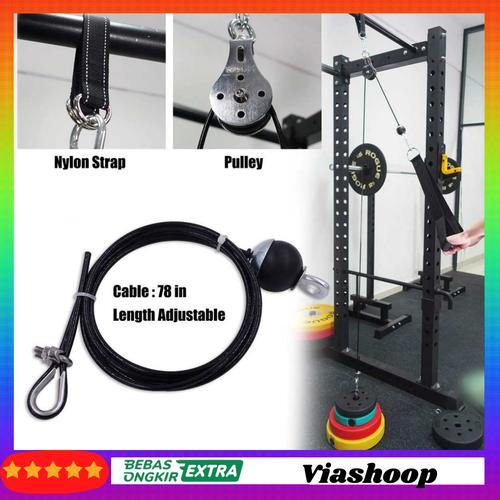 Jual Katrol Fitness Gym Pulley Cable Machine Arm Bicep 2 M - Hitam ...