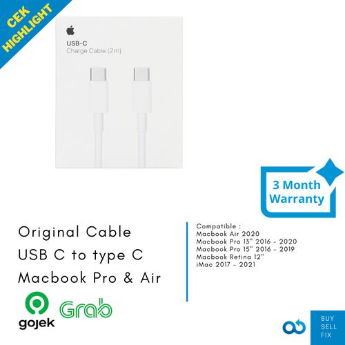Promo Kabel Cable Charger Apple USB C to c macbook pro air Retina iMac ...