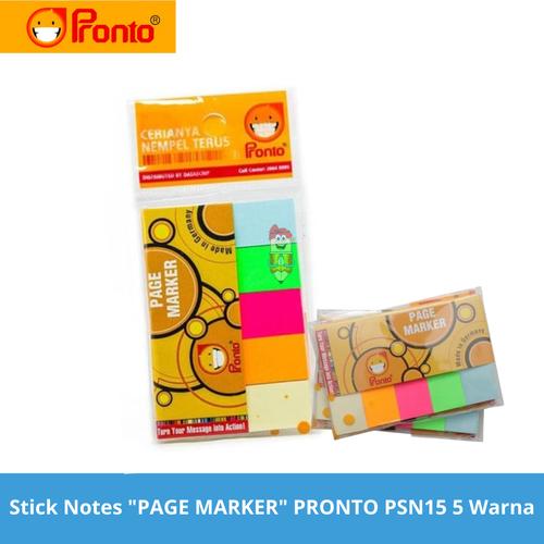 Jual Sticky Notes / stik note Pronto Page Marker 15x50mm 5 warna - Kota ...