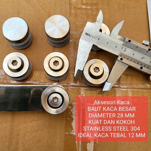 Jual BAUT KACA BESAR JUMBO JEPIT RAILING TIANG TANGGA RAIL GLASS BRAKET ...